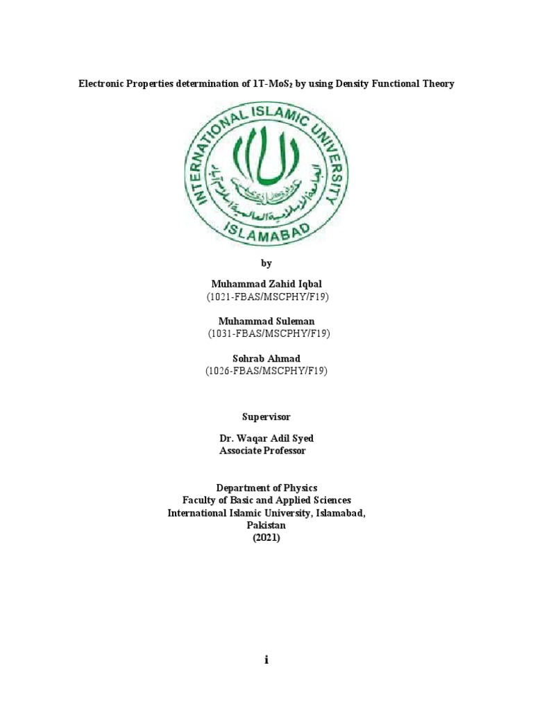 Thesis Pdf Density Functional Theory Graphene