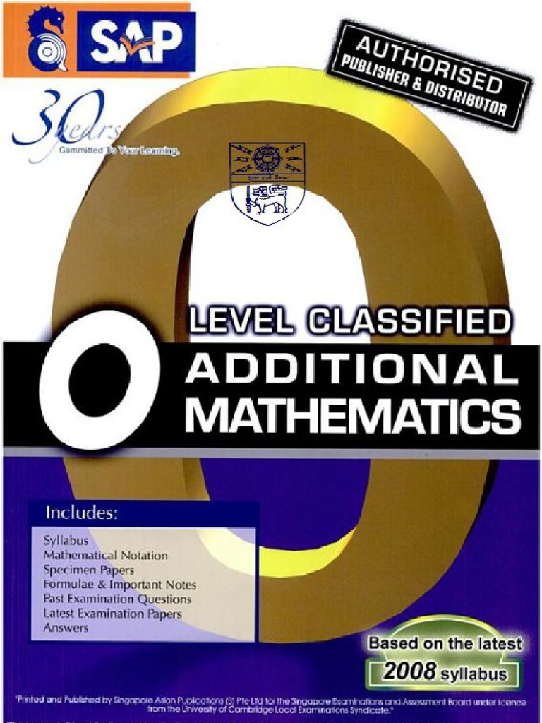 O-Level Classified Additional Mathematics With Model Answers | PDF