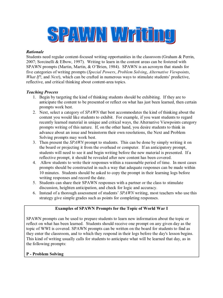 SPAWN Writing | PDF