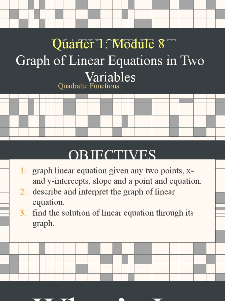 q1 Module 8 Graphing Linear Equations in Two Variables | PDF ...