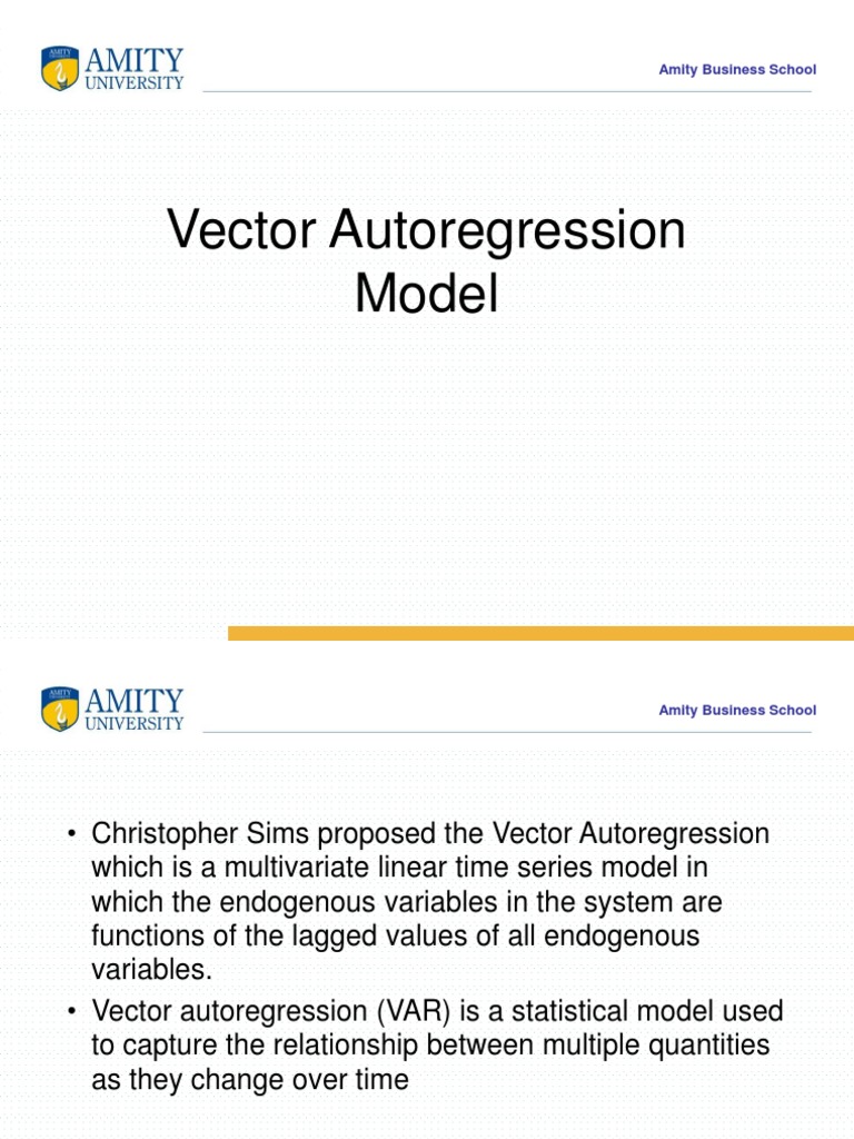 Vector Autoregression Model | PDF | Vector Autoregression | Time Series