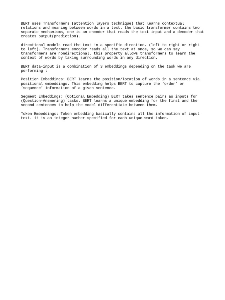 BERT | PDF | Computers