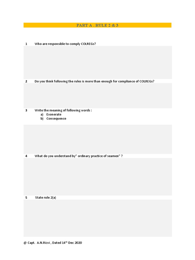 COLREG Rules 2 & 3 Overview | PDF