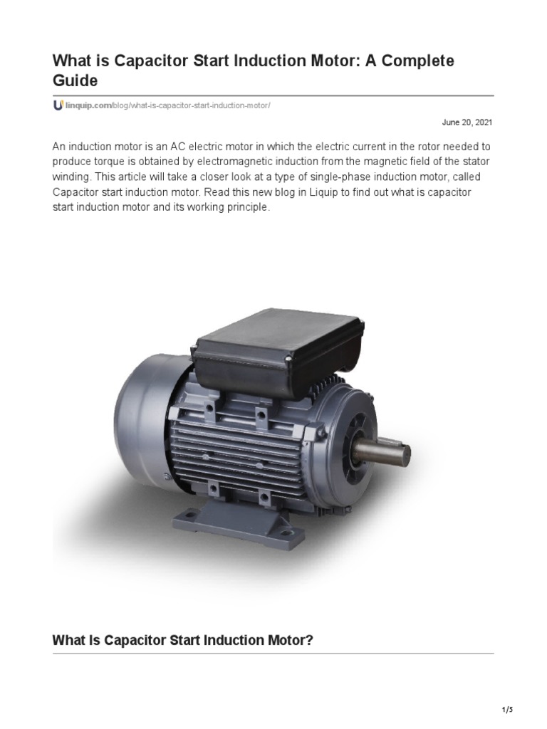 What Is Capacitor Start Induction Motor A Complete Guide | PDF ...