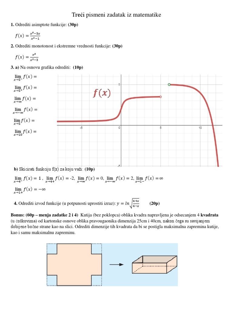 Treći Pismeni Zadatak Iz Matematike | PDF