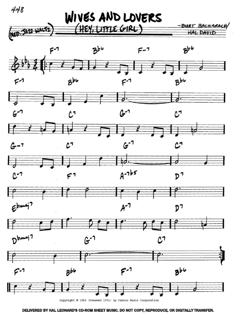 448 - Wives and Lovers (Hey, Little Girl) (Burt Bacharach) | PDF