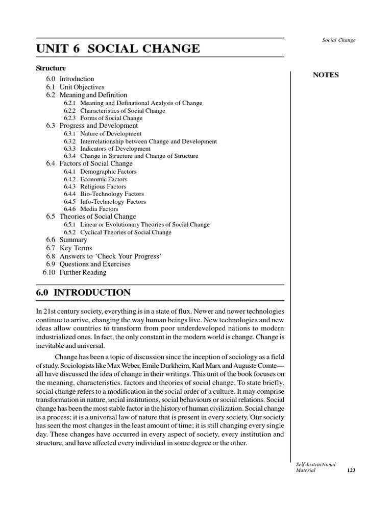 Social Change | PDF | Sociology | Society