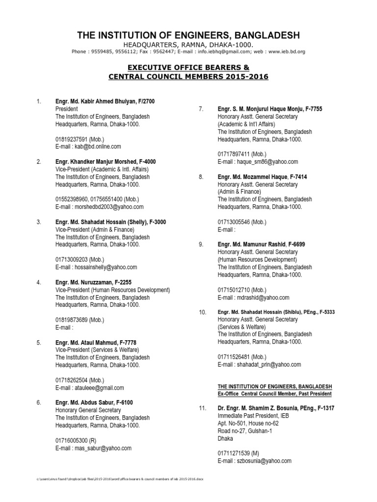 Dokumen - Tips The Institution of Engineers Bangladesh | PDF | Bangladesh