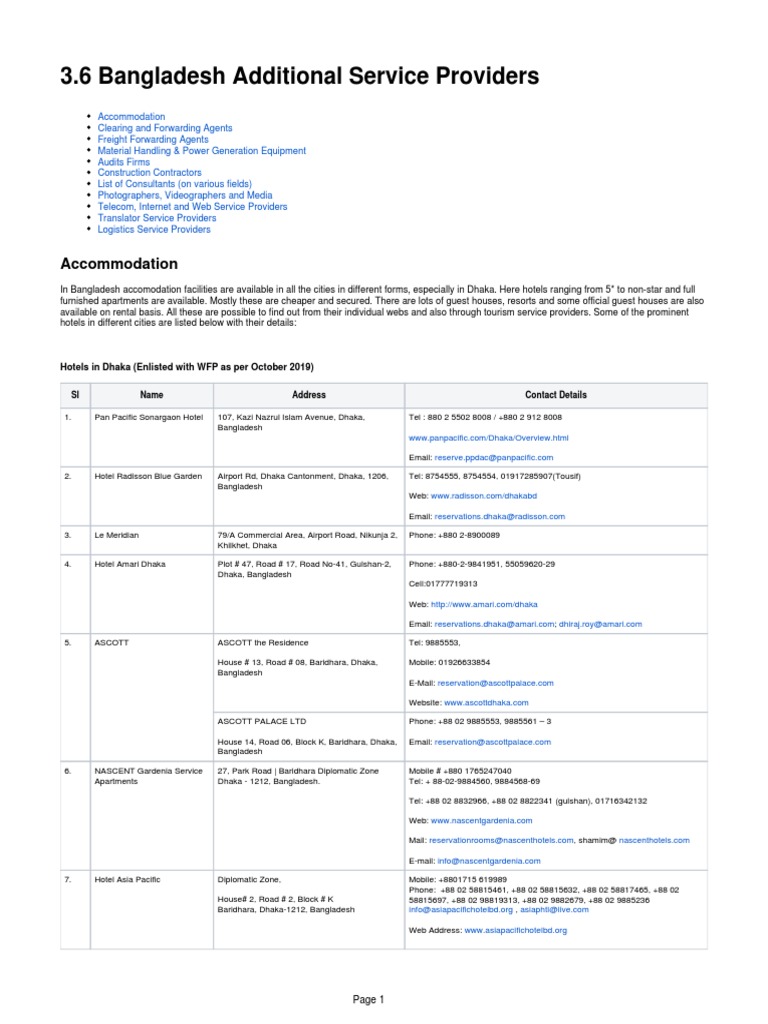 DLCA 3.6BangladeshAdditionalServiceProviders 160222 1005 28610 | PDF | Dhaka | World Politics