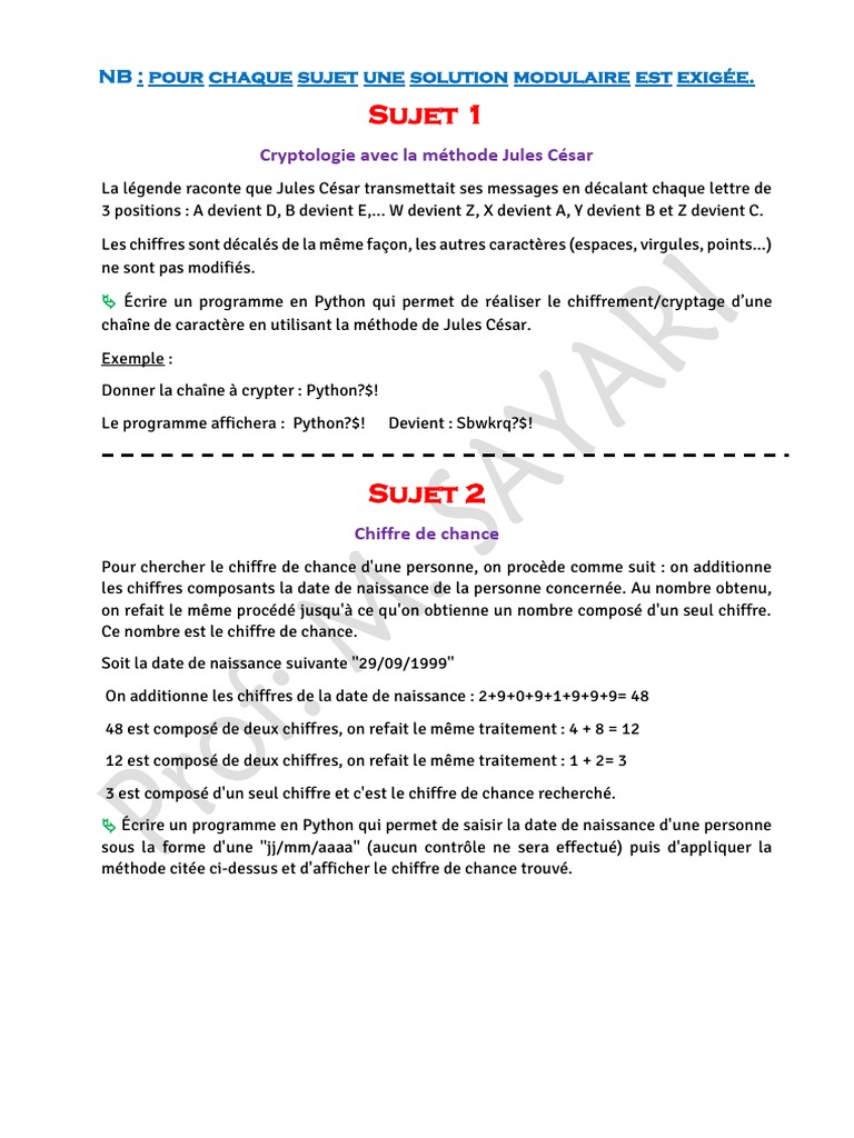 Solutions Python pour algorithmes variés | PDF | Cryptage | Informatique