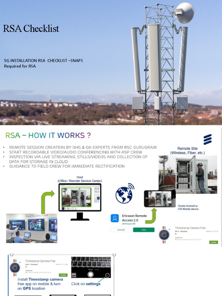 5G Installation - RSA Checklists | PDF | Information And Communications Technology | Computing