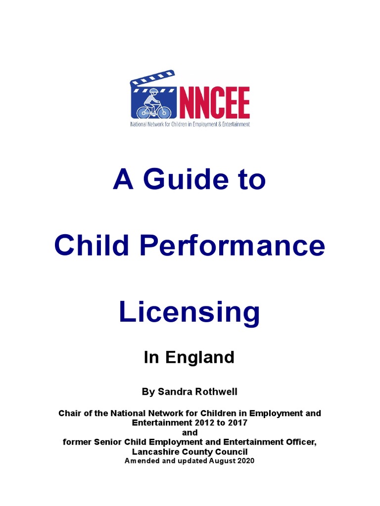 Nncee A Guide To Child Performance Licensing August 2020 | PDF ...