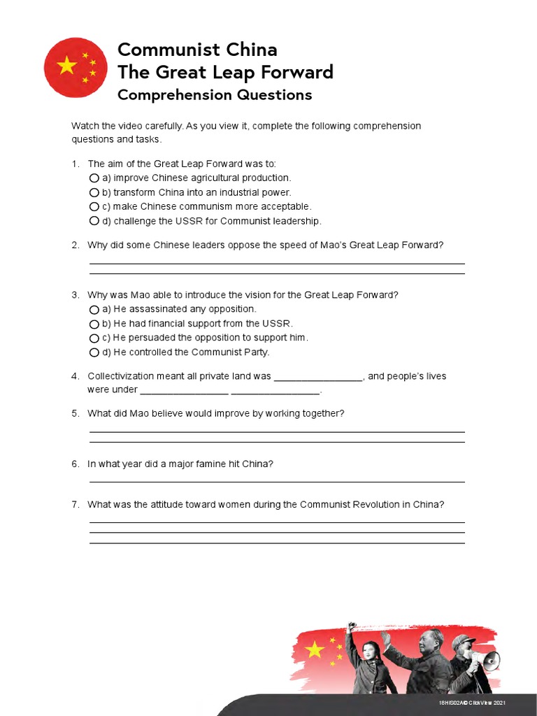 Comprehension Questions | PDF | Mao Zedong | Communism