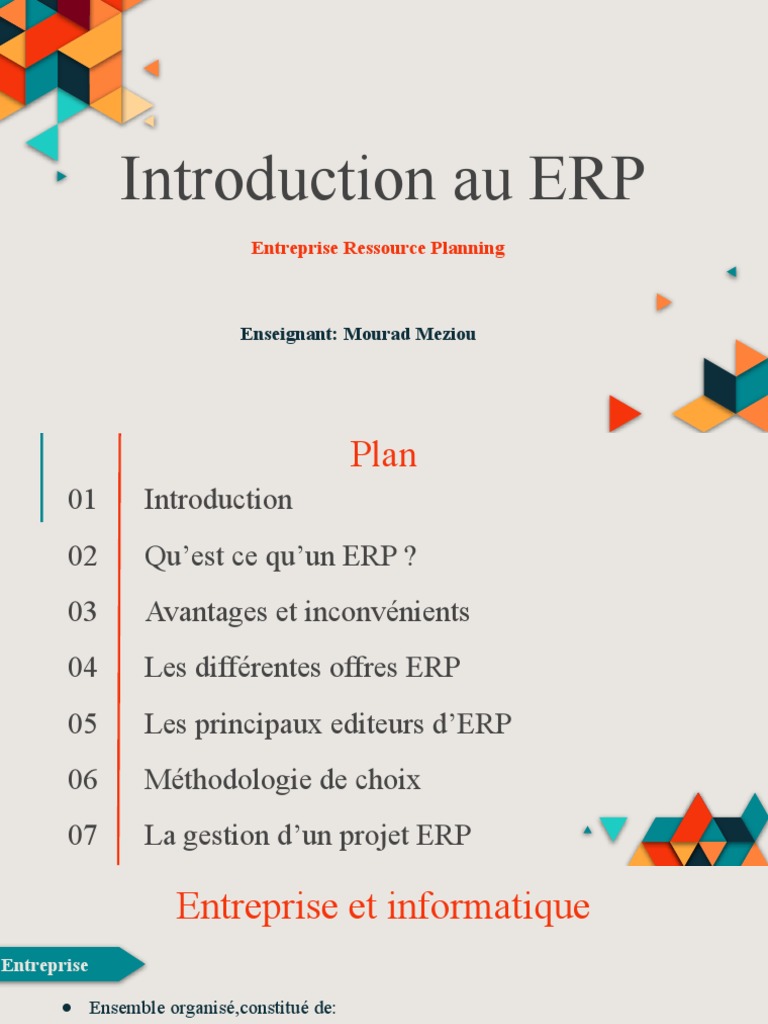 Avantages et Inconvénients des ERP | PDF | Progiciel de gestion intégré | Âge de l'information