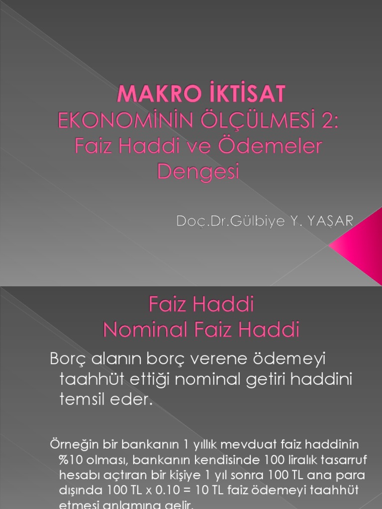 Ders Faiz Haddi Ve Ödemeler Dengesi | PDF
