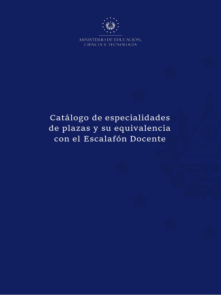 Catálogo de Especialidades de Plazas y Su Equivalencia Con Escalafon Docente - Octubre 2022-1 | PDF