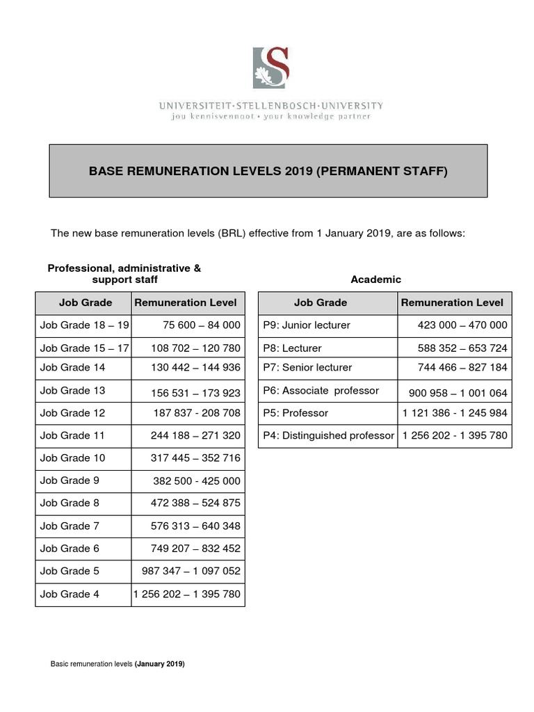 Base Remuneration Levels 2019 | PDF