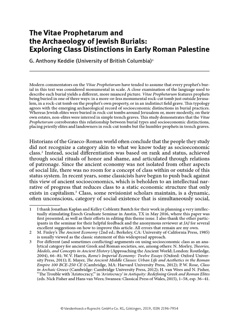 The Vitae Prophetarum and The Archaeolog | PDF | Burial | Jerusalem