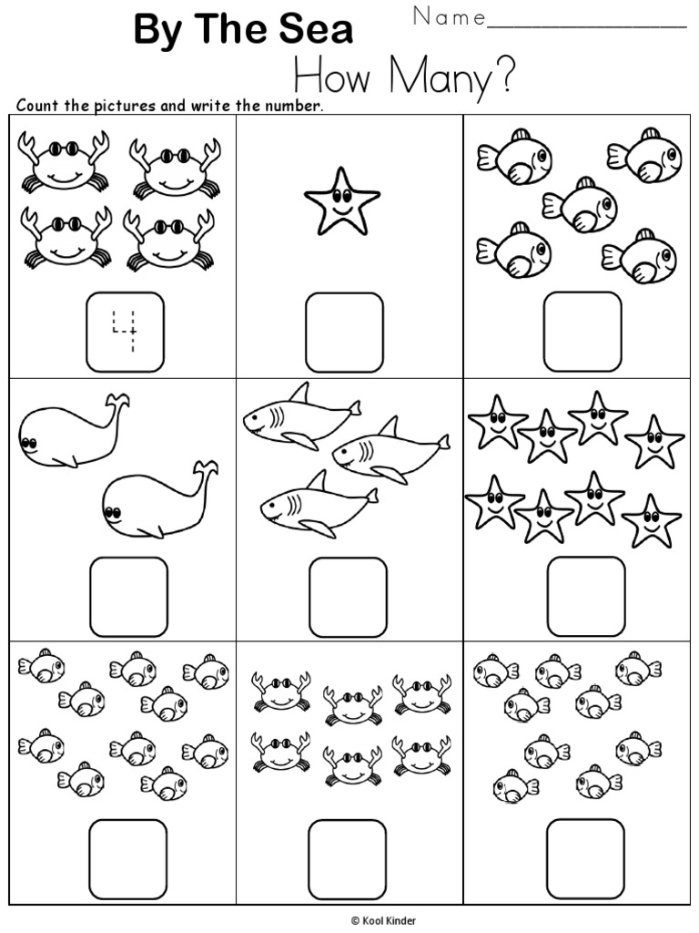 Ocean Life Count and Write To 10 | PDF