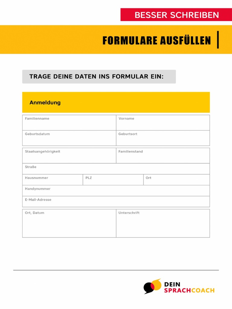 Formulare Ausfüllen | PDF