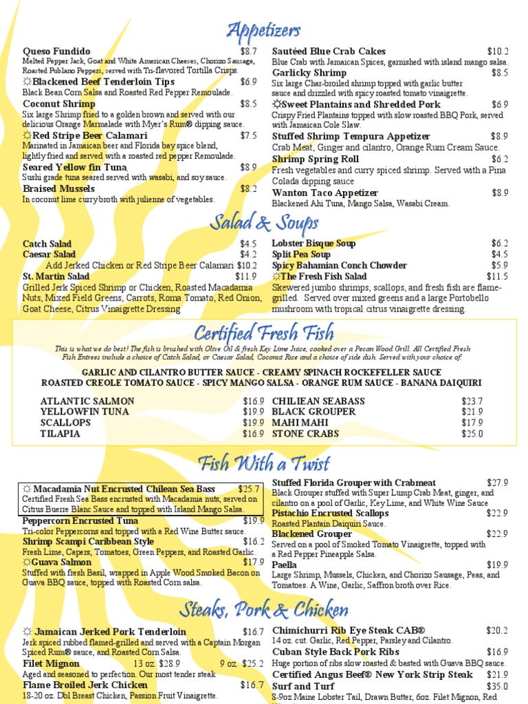 Catch Menu | PDF | Salsa (Sauce) | Salad