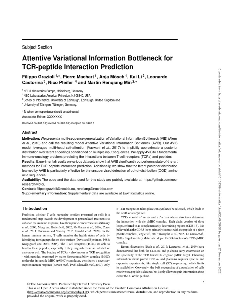 Attentive Variational Information Bottleneck For T Pdf Statistics