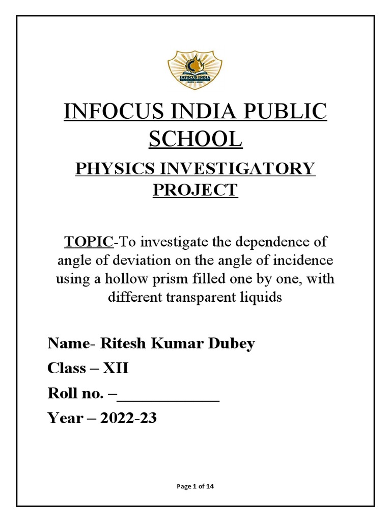 Phy Investigatory | PDF | Color | Light