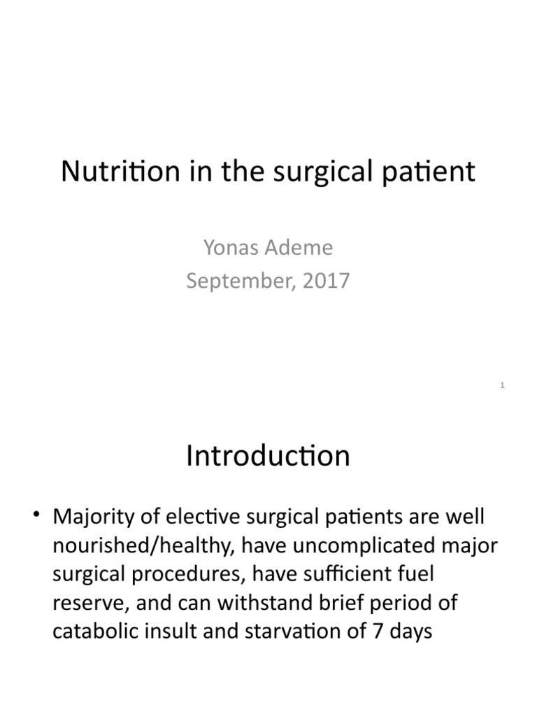 6.nutrition in The Surgical Patient | PDF | Nutrition | Diet & Nutrition