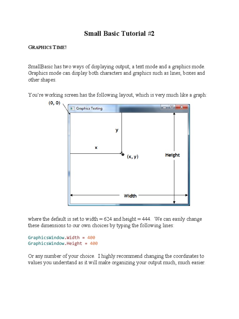 2.0 Intro To Small Basic Graphics | PDF | Directory (Computing ...
