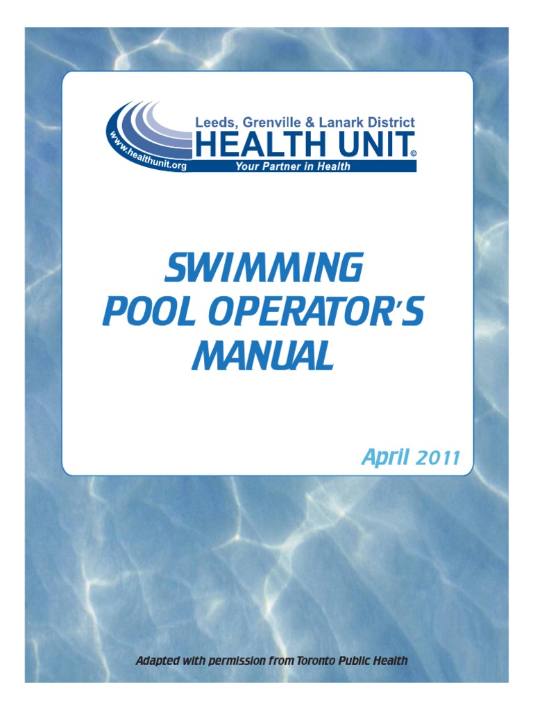 Public Swimming Pool Operator Manual | PDF | Swimming Pool | Ph