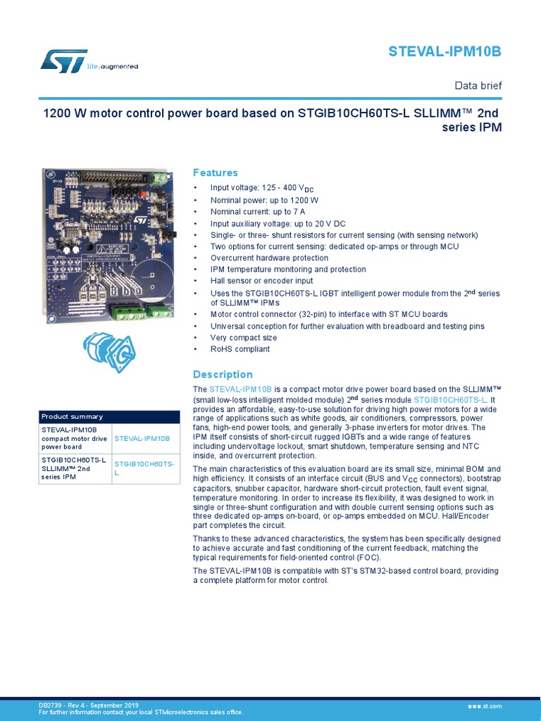 Steval Ipm10b 1848332 | PDF | Electric Motor | Electrical Equipment