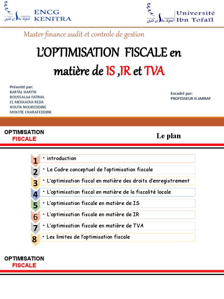 8-L'optimisation Fiscale | Télécharger gratuitement PDF | Impôts | Taxe d'entreprise