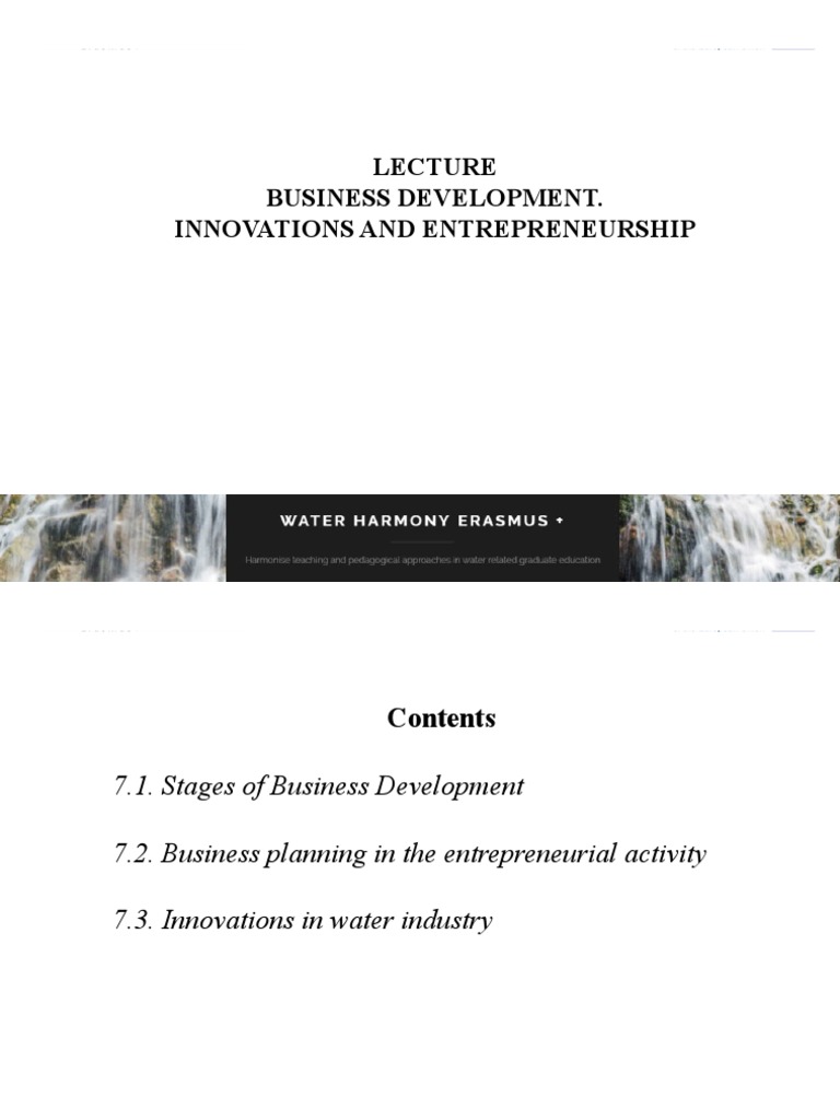 Lecture 3 - Business Development | PDF | Entrepreneurship | Market ...