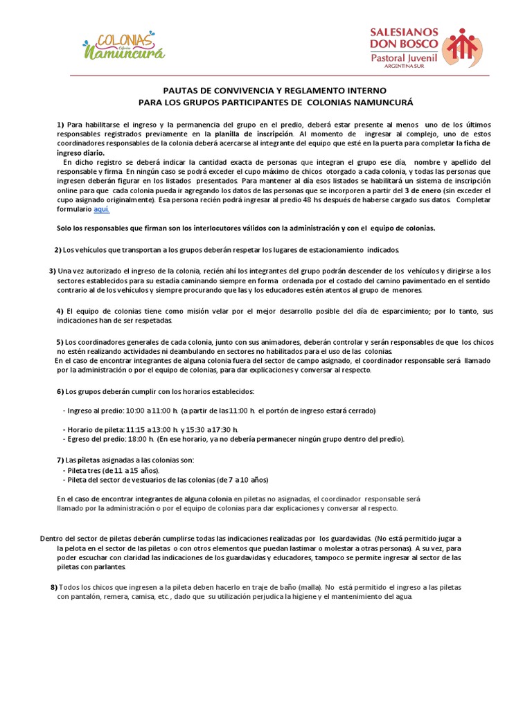 Reglamento de Colonias 2023 - PDF FINAL | PDF