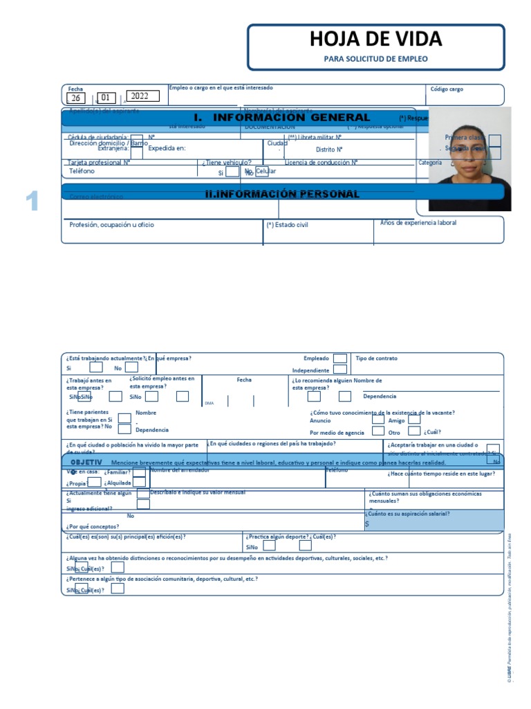 Formato Hoja de Vida Minerva 1003 Word | PDF | Economias
