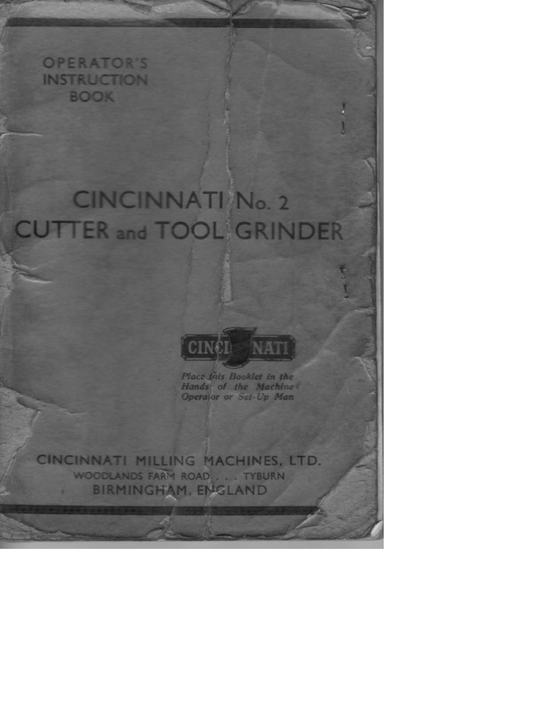 Cincinnati Grinder | PDF