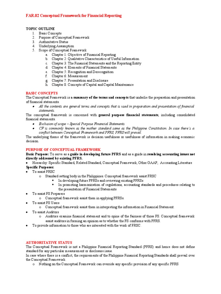 Financial Reporting Conceptual Framework | PDF | Historical Cost ...