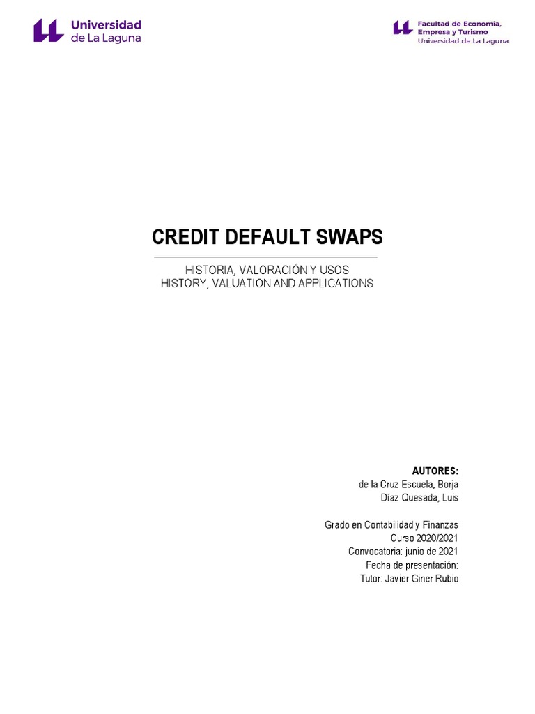 Credit Default Swaps Historia, Valoracion y Usos | PDF | Swap de ...