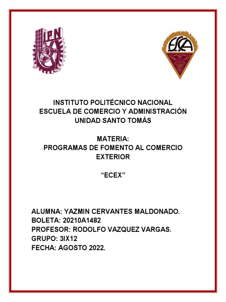 Ecex | PDF | México | Exportaciones
