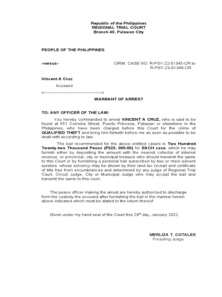 Warrant | PDF | Bail | Arrest