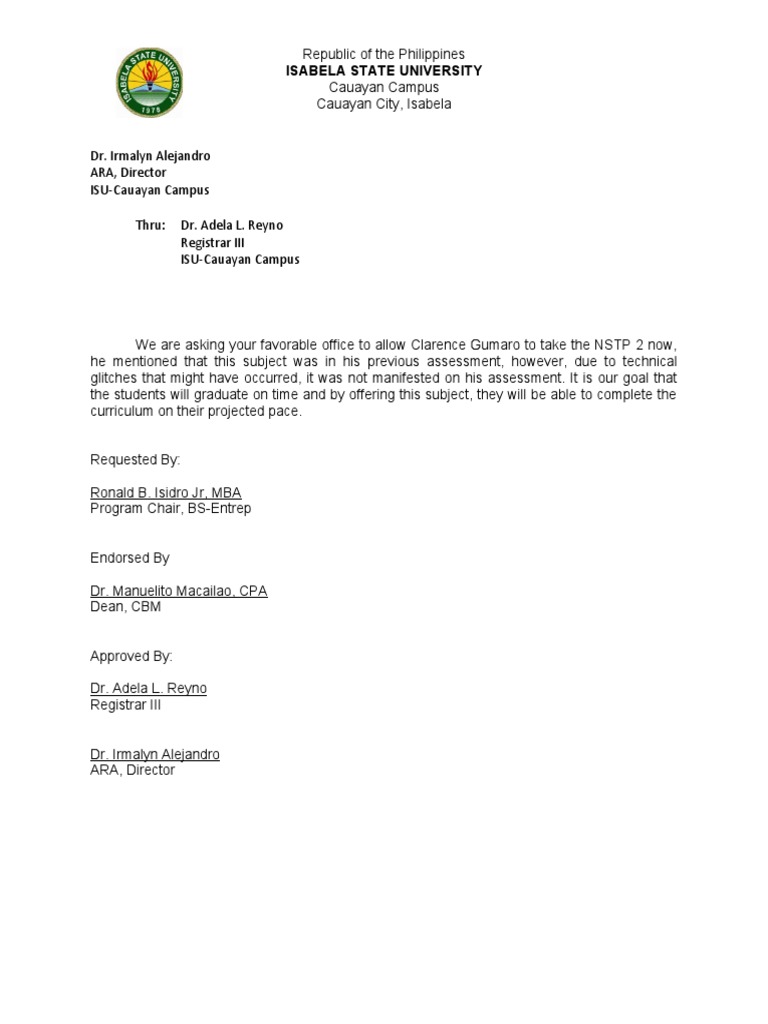 Letter of Request To Include in The Class | PDF