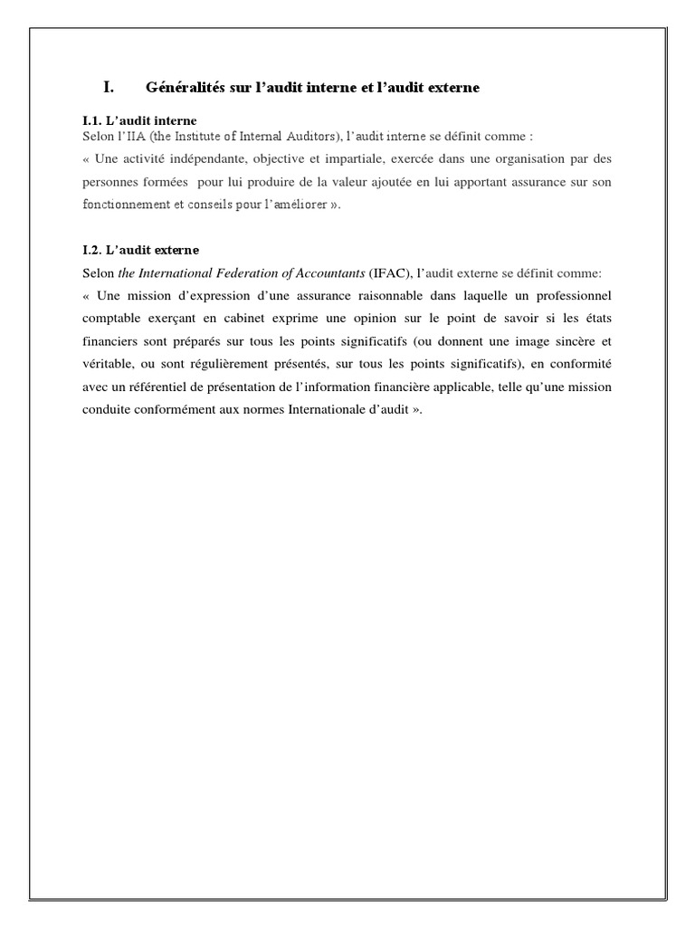 Résumé Support de Cours | PDF | Audit | Risque opérationnel