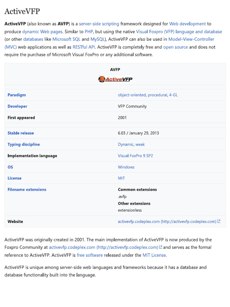 ActiveVFP Wiki | PDF