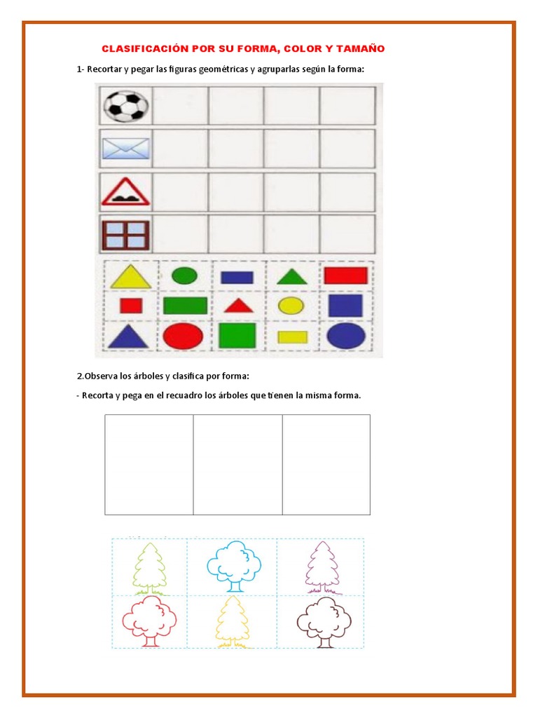 Clasificación por Forma y Tamaño | PDF