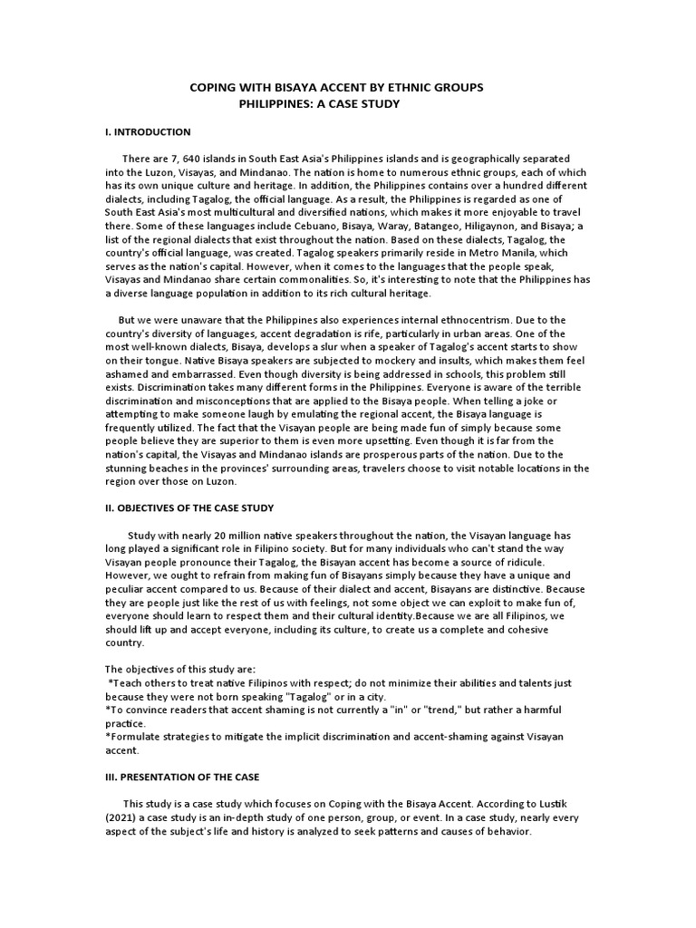 Case Study Coping With Bisaya Accent Ucsp | PDF | Accent ...