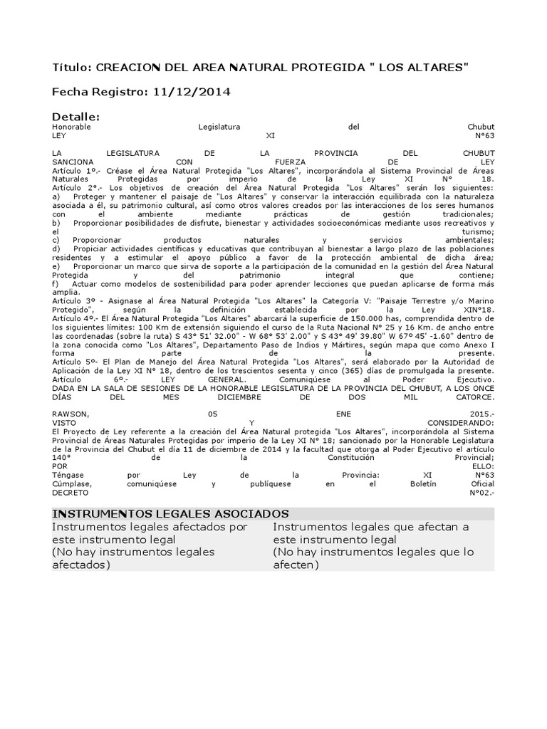 Ley XI 63 | PDF | Paisaje | Entorno natural