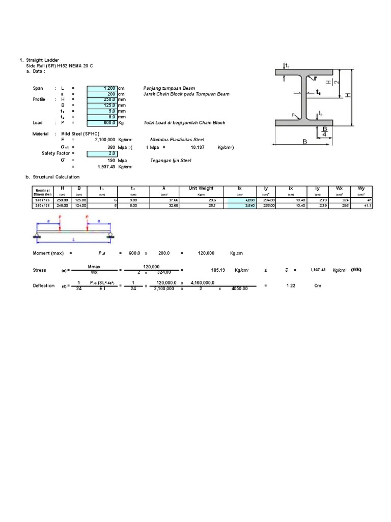 Structural Calculation IWF 250 | PDF | Mechanical Engineering | Structural Analysis