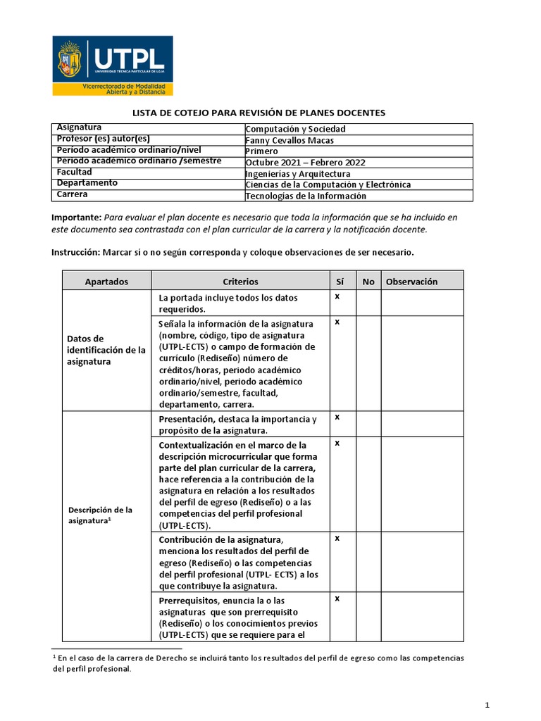 Plan Docente | PDF | Evaluación | Plan de estudios