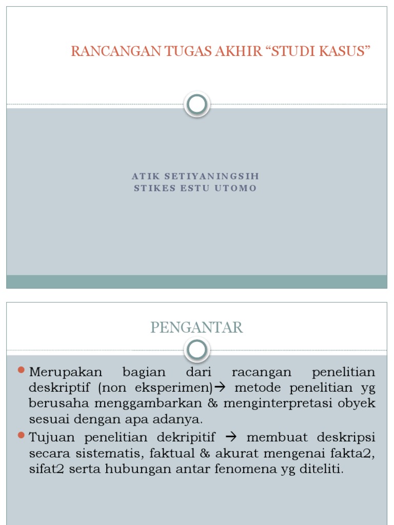 Rancangan Penelitian Studi Kasus | PDF
