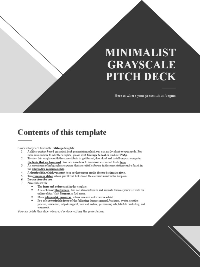 Minimalist Grayscale Pitch Deck XL | PDF | Planets | Solar System